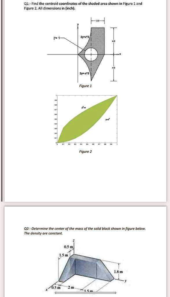 SOLVED: Find the centroid coordinates of the shaded area shown in ...