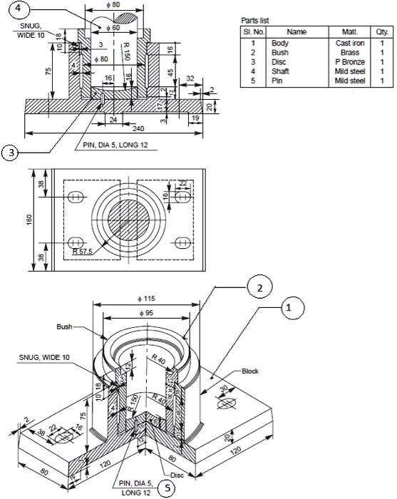 draw the details of all parts 2 views for each part at lest to suitable ...