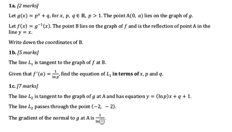 SOLVED: Let g(x) = p*x + q, for x, p, q âˆˆ R, p > 1. The point A(0 ...