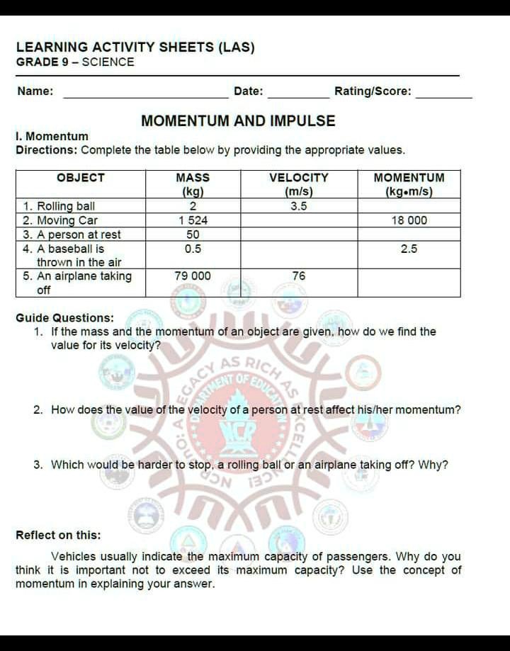 Pasagot po, need lang po. LEARNING ACTIVITY SHEETS (LAS) GRADE 9 ...