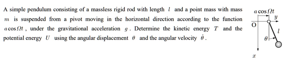 SOLVED: A simple pendulum consisting of a massless rigid rod with length and a point mass with ...