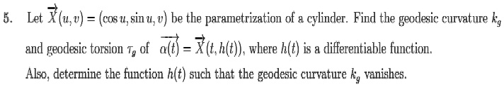 SOLVED:Let Yu;v) = (cos ,Sin U4, v) be the parametrization of a ...