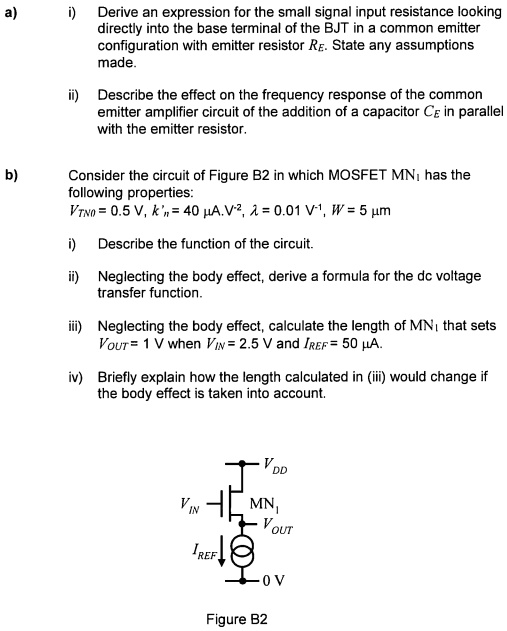 a i derive an expression for the small signal input resistance looking ...
