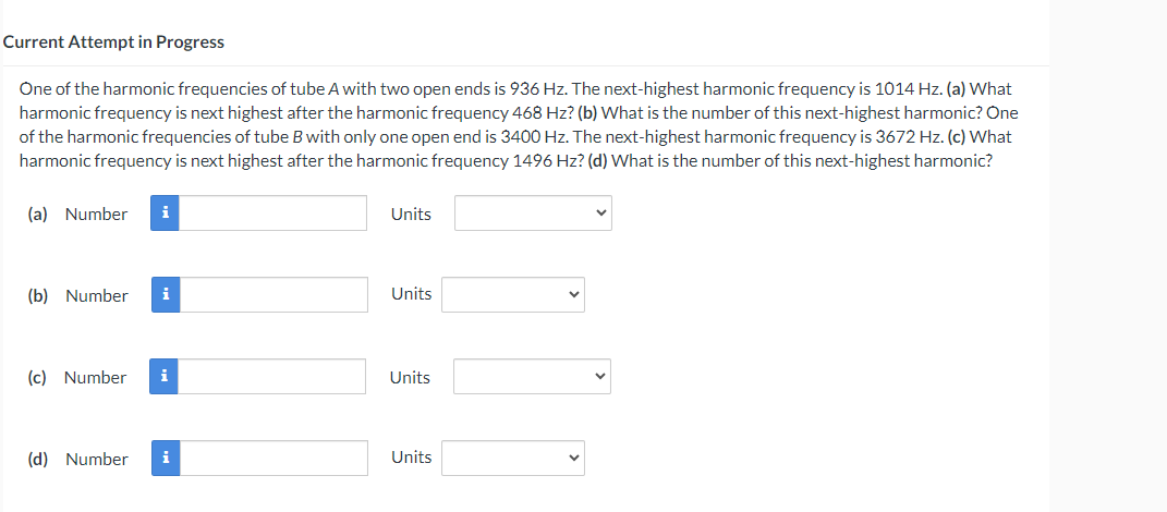 Current Attempt in Progress One of the harmonic frequencies of tube A ...