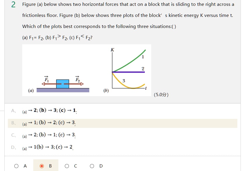 [GET ANSWER] 2 figure a below shows two horizontal forces that act on block that is sliding to ...