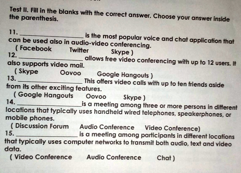 help me please thanks nonsense report test ii fill in the blanks with ...