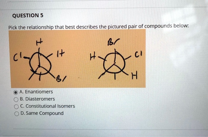 SOLVED: QUESTION 5 Pick the relationship that best describes the ... SOLVED: QUESTION 5 Pick the relationship that best describes the ...