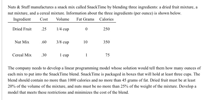 Formulate the linear programming problem, define decision variables ...