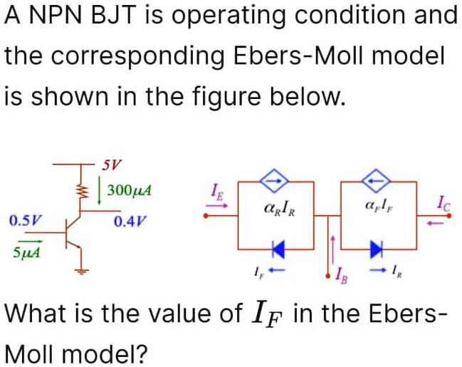 SOLVED: A NPN BJT is in operating condition and the corresponding Ebers ...