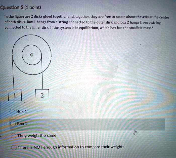 SOLVED:Question 5 (1 point) In the figure are 2 disks glued together ...