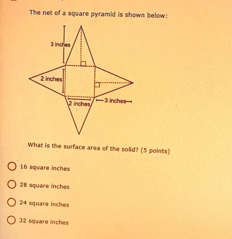 the net of a square pyramid is shown below the net of a square pyramid ...
