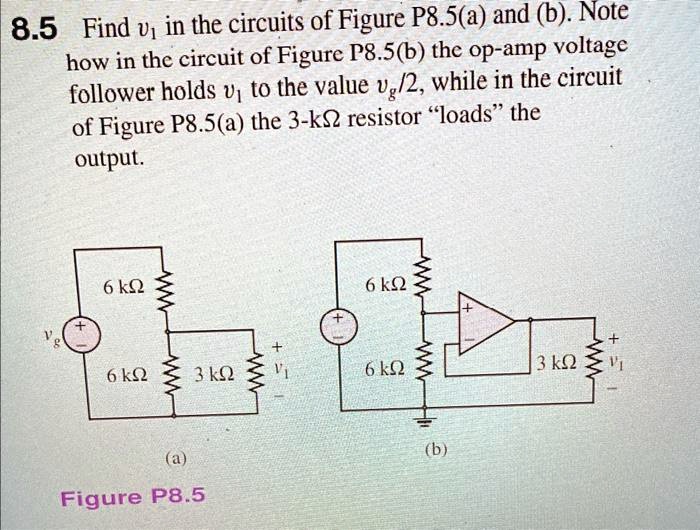 SOLVED: 8.5Find u in the circuits of Figure P8.5aandb.Note how in the circuit of Figure P8.5(b ...