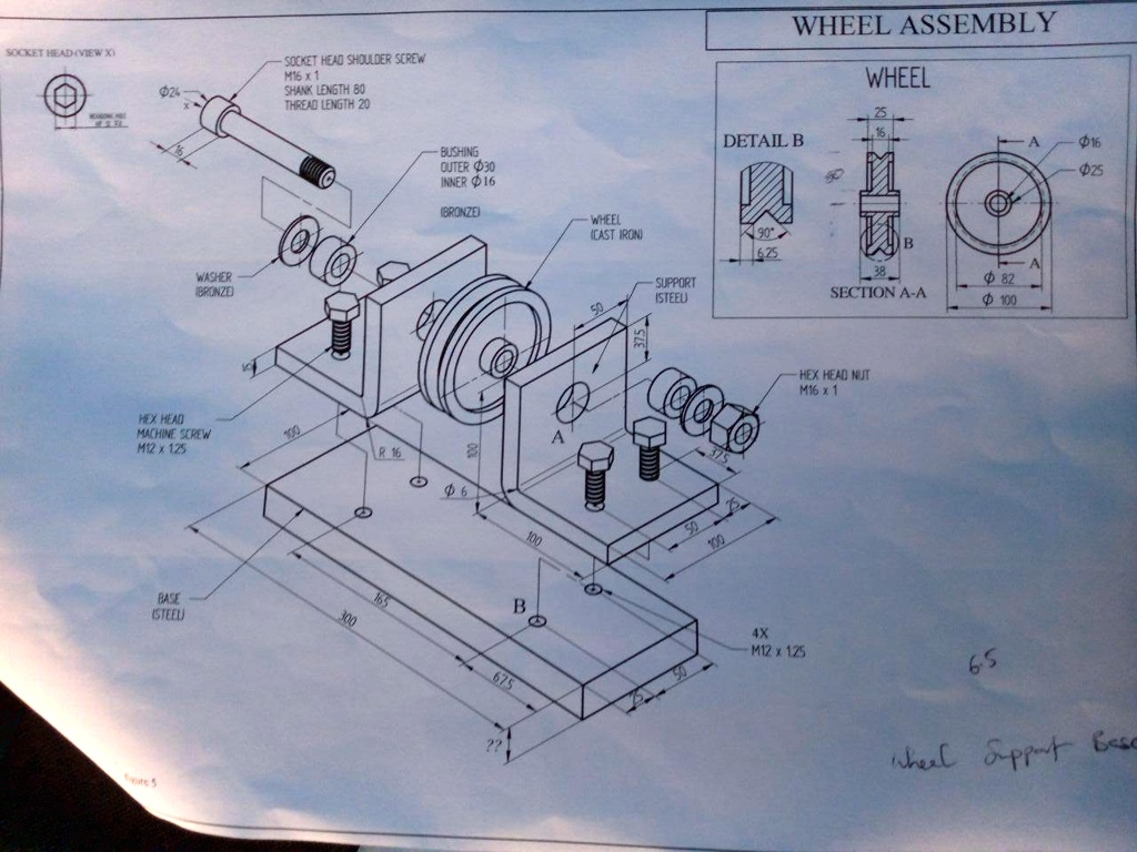 figure 5 shows the components of a wheel assembly with missing ...