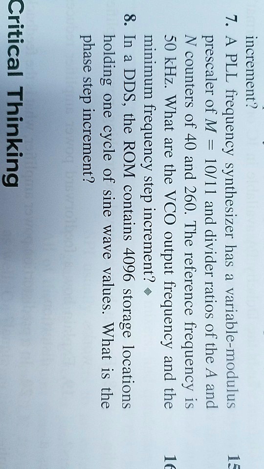 SOLVED: Critical Thinking phase step increment? minimum frequency step ...