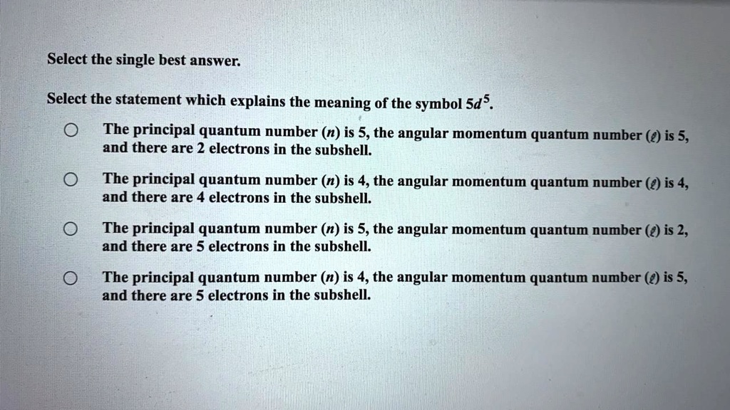 SOLVED: Select the single best answer: Select the statement which explains the meaning of the ...