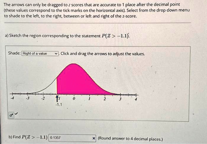 SOLVED: The arrows can only be dragged to z-scores that are accurate to ...