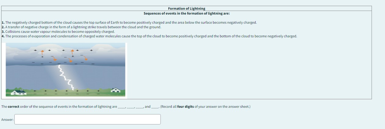 SOLVED: Formation of Lightning Sequences of events in the formation of ...
