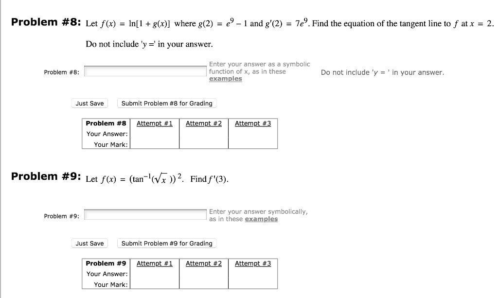 SOLVED: Problem #8: Let f(x) In[ I g(x)] where g(2) and g'(2) = 7e9 ...