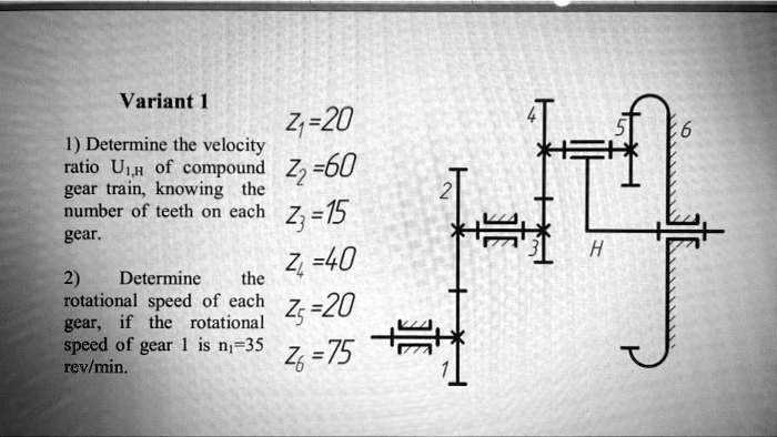 SOLVED: Variant1 Z1=20 1 Determine the velocity ratio UiH of compound 2 ...