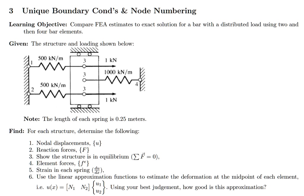 3 Unique Boundary Cond's Node Numbering Learning Objective: Compare FEA ...