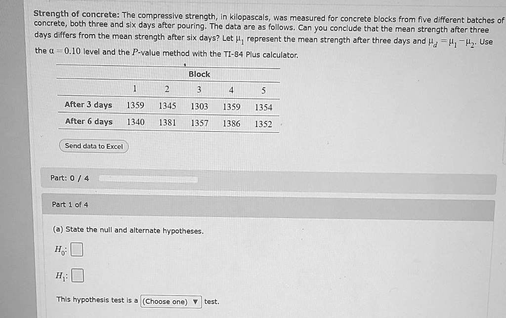 SOLVED: Strength of concrete: The compressive strength, in kilopascals ...
