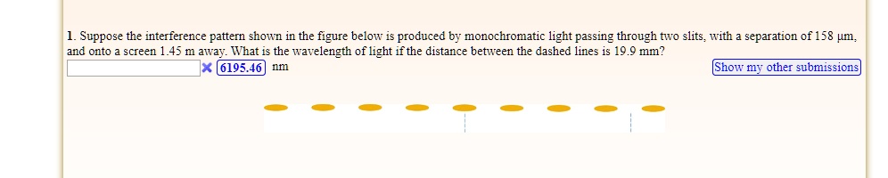 SOLVED: Suppose the interference pattern shown in the figure below ...