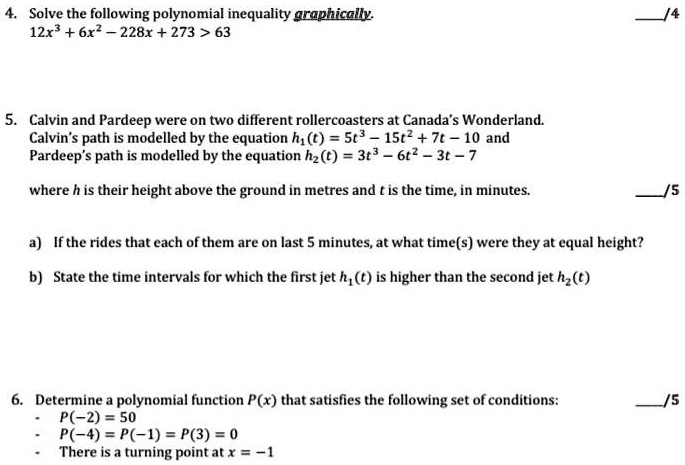 SOLVED: Solve the following polynomial inequality araphicaly 12x3 + 6r2 ...
