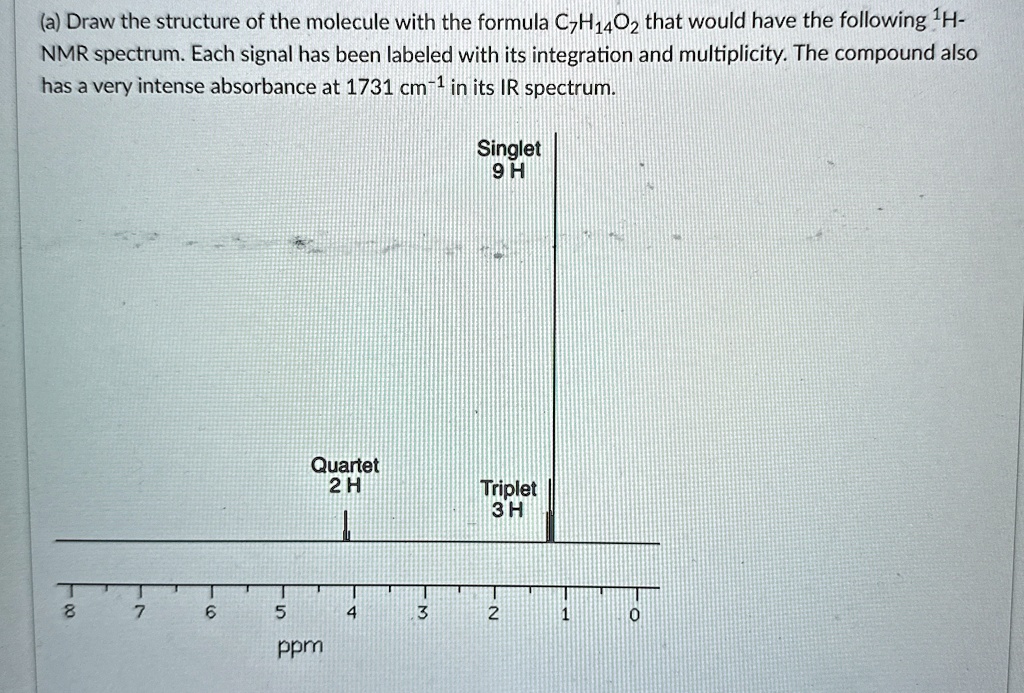 a draw the structure of the molecule with the formula c7h14o2 that ...