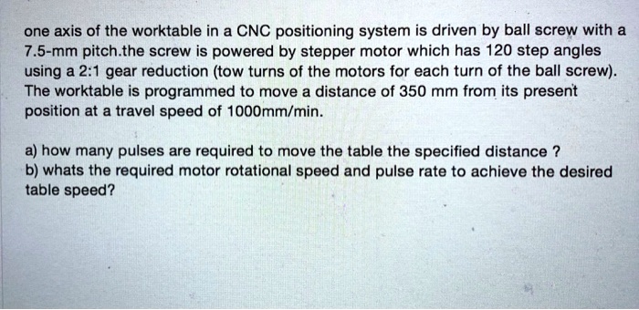 one axis of the worktable in a CNC positioning system is driven by ball screw with a 7.5-mm ...