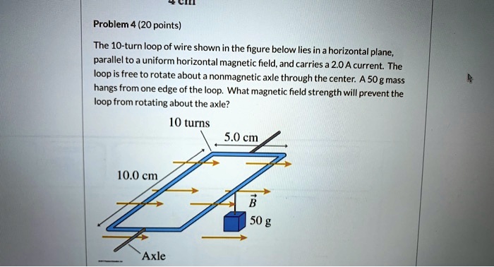 SOLVED: Problem (20 points) The 10-turn loop= ofwire shown in the figure below lies in ...