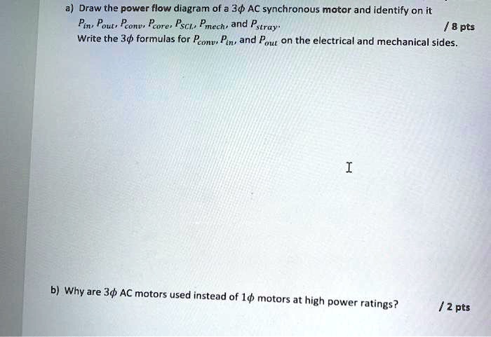 SOLVED: a) Draw the power flow diagram of a 3-phase AC synchronous ...