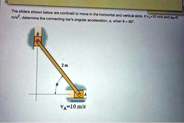 SOLVED: The sliders shown below are confined to move in the horizontal ...