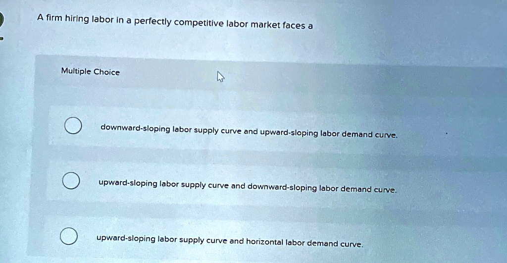 SOLVED: A firm hiring labor in a perfectly competitive labor market ...