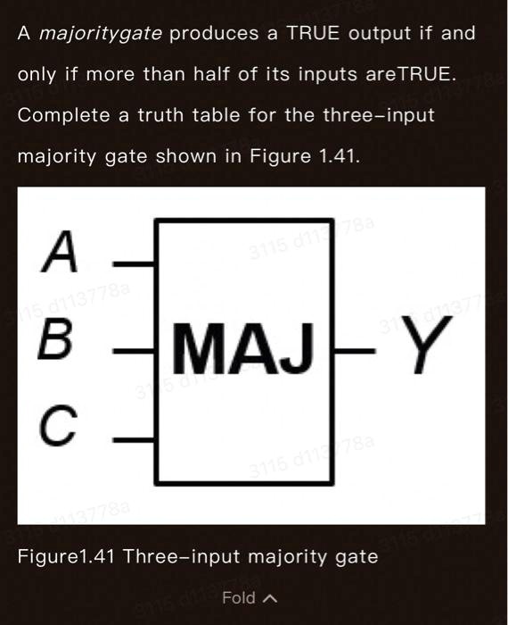 Solved A Majority Gate Produces A True Output If And Only If More Than Half Of Its Inputs Are 1547