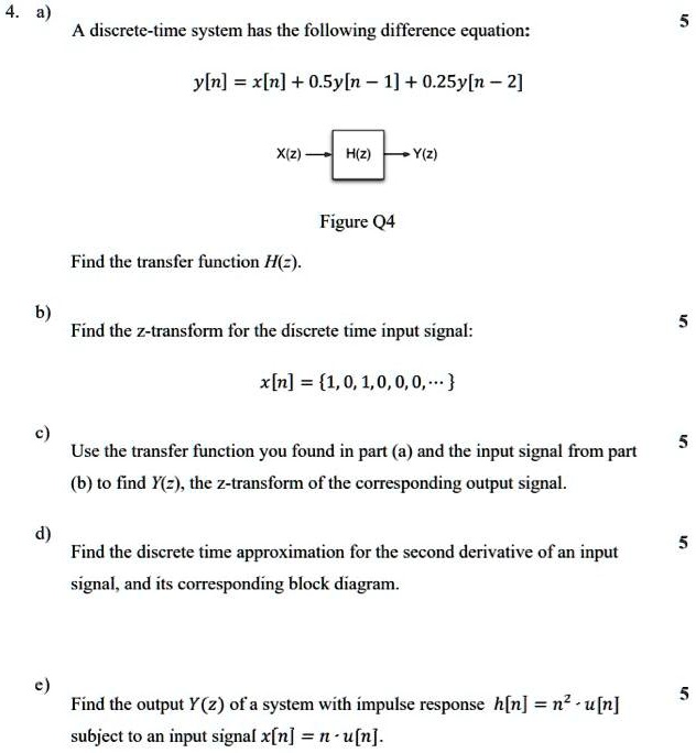 a discrete time system has the following difference equation yn xn 0syn ...