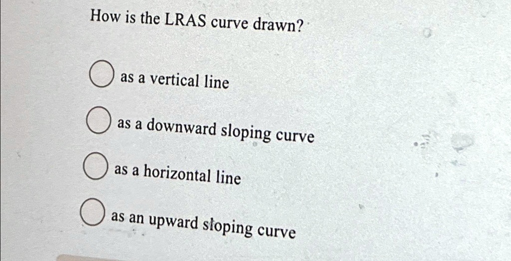 SOLVED: How is the LRAS curve drawn? as a vertical line as a downward ...