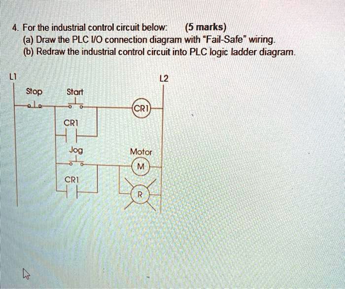 SOLVED: 4. For the industrial control circuit below. (5 marks) a. Draw ...