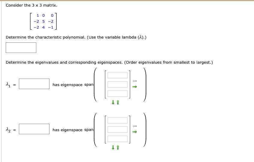 Solved Consider The Matrix 2 Determine The Characteristic Polynomial Use The Variable Lambda