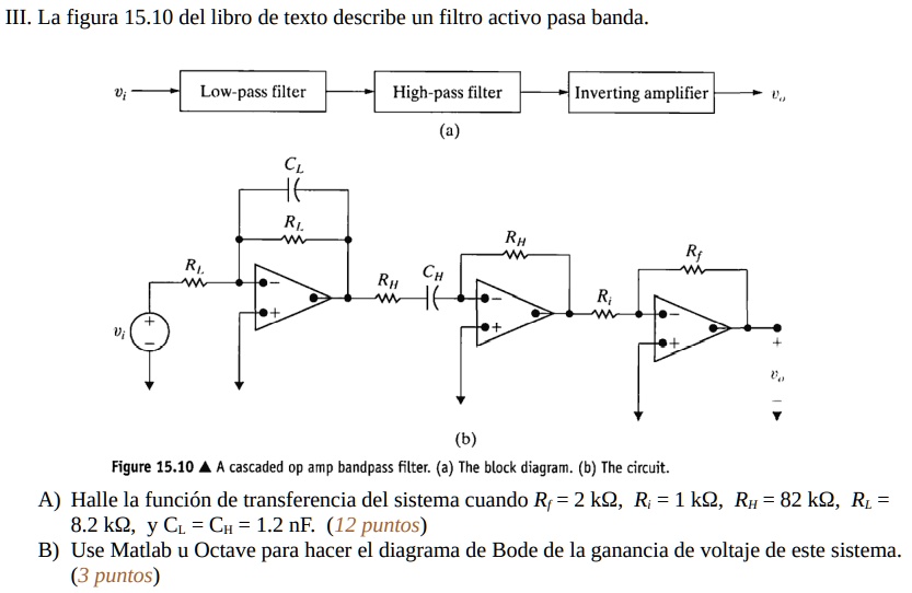 SOLVED: A) Find the transfer function of the system when Rf = 2 kÎ©, Ri ...