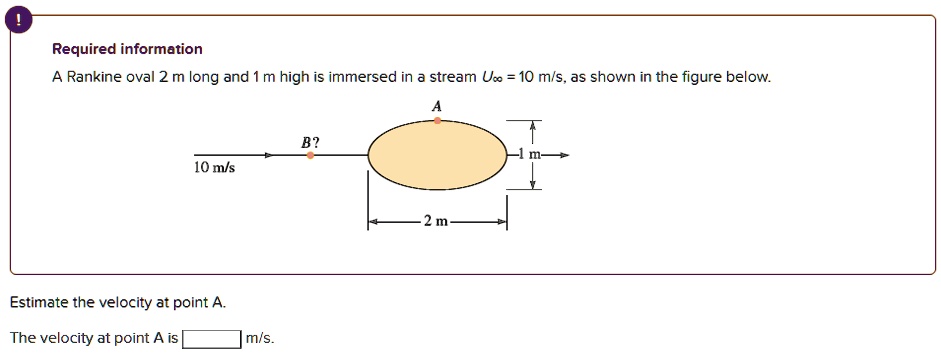 ! Required information A Rankine oval 2m long and 1m high is immersed ...