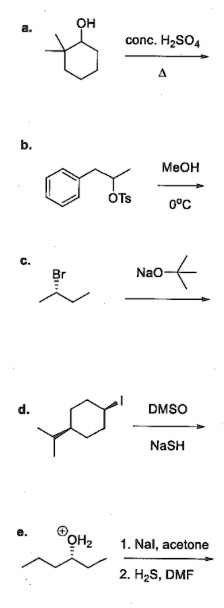 SOLVED: conc. HzSO4 MeOH Ols CPC NaO DMSO NaSH QHz 1. Nal, acetone 2 ...