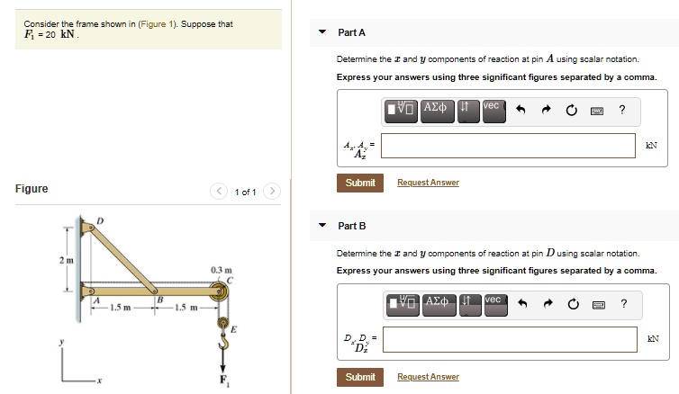 SOLVED: Please show steps and box answers Consider the frame shown in (Figure 1). Suppose that F ...