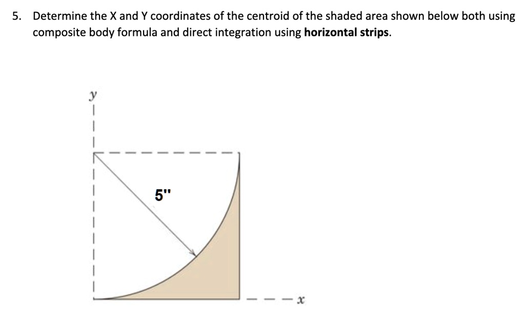 5. Determine the X and Y coordinates of the centroid of the shaded area ...