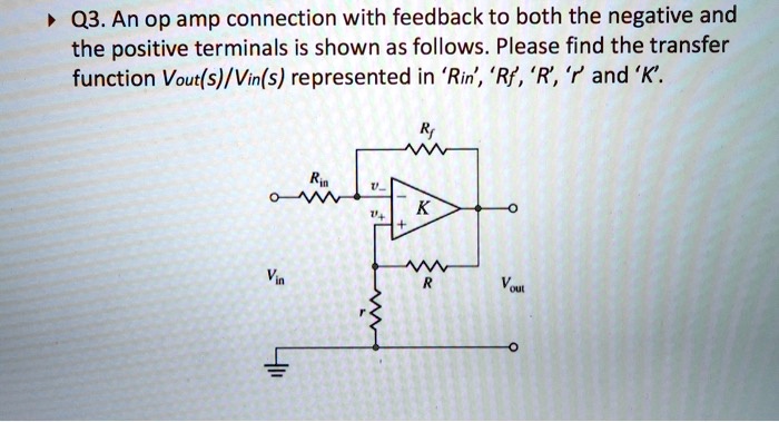 ? Q3. An op amp connection with feedback to both the negative and the ...