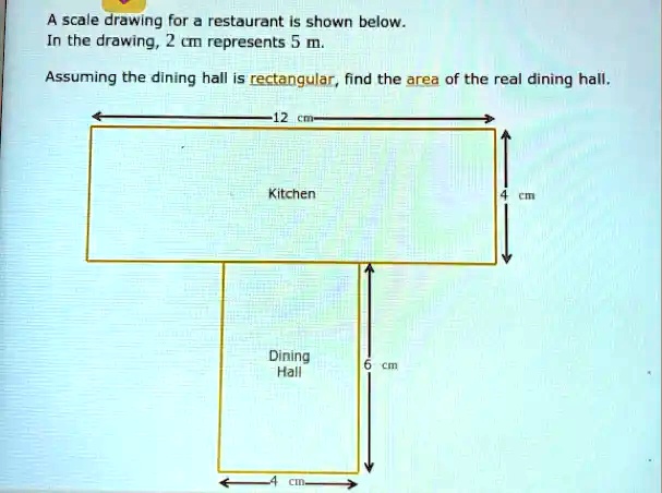 A scale drawing for restaurant Is shown below In the drawing 2 ...