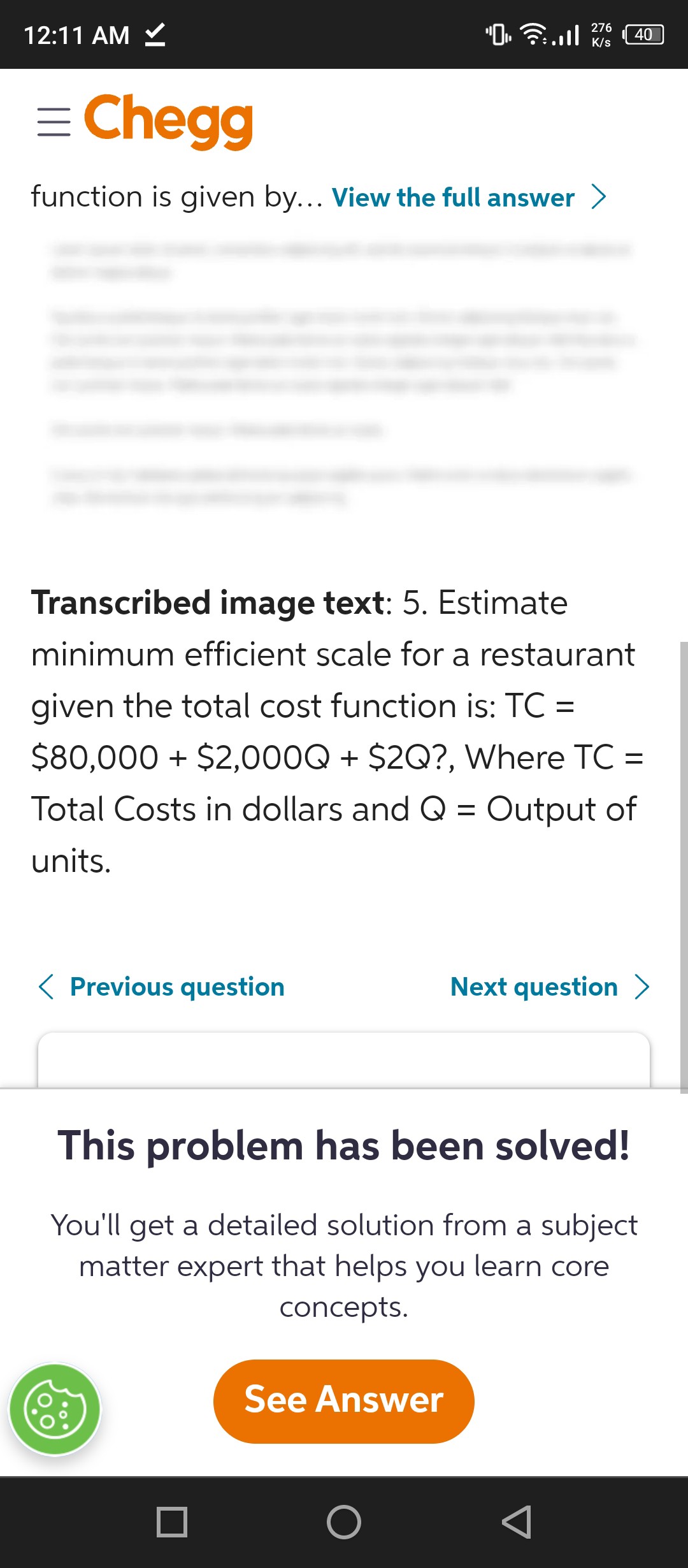 SOLVED: 12:11 AM ≤ ≡ Chegg function is given by... View the full answer > Transcribed image text ...