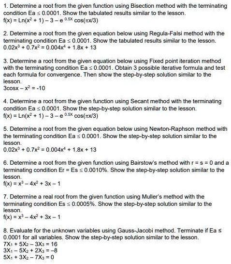 determine root from the given function using bisection melhod wilh the ...