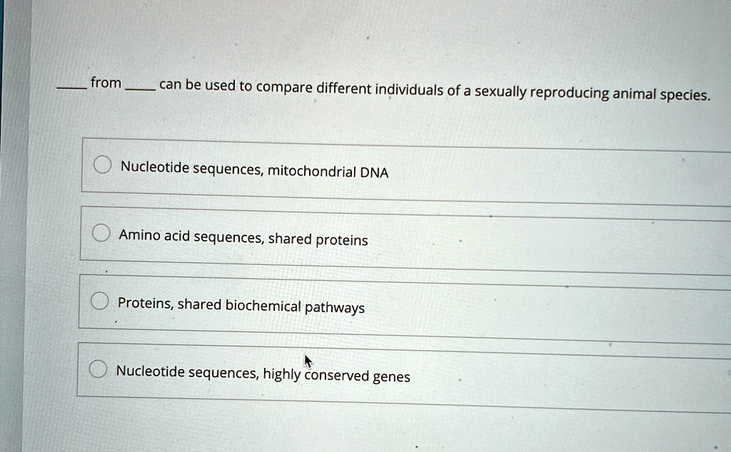 from can be used to compare different individuals of a sexually ...