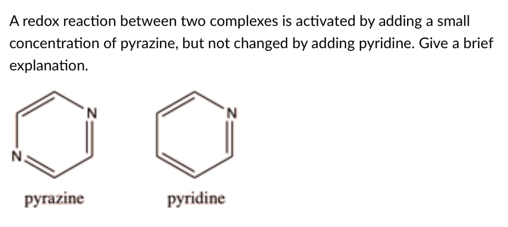 aredox reaction between two complexes is activated by adding a small ...