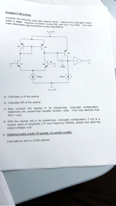 SOLVED: Problem 2 (50 points) a. Calculate the exponent of the opamp. b ...